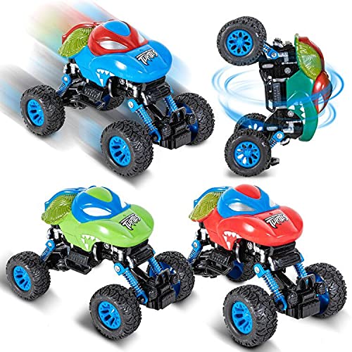 ELTUILMP Monster Trucks Toys for Boys Toddler Push Car 4 Pack Pull Back Car Vehicles Inertia Educational Toy Cars Friction Powered Cars Toys for 3 4 5 6 7 Year Old Boys Girls Birthday for Kids