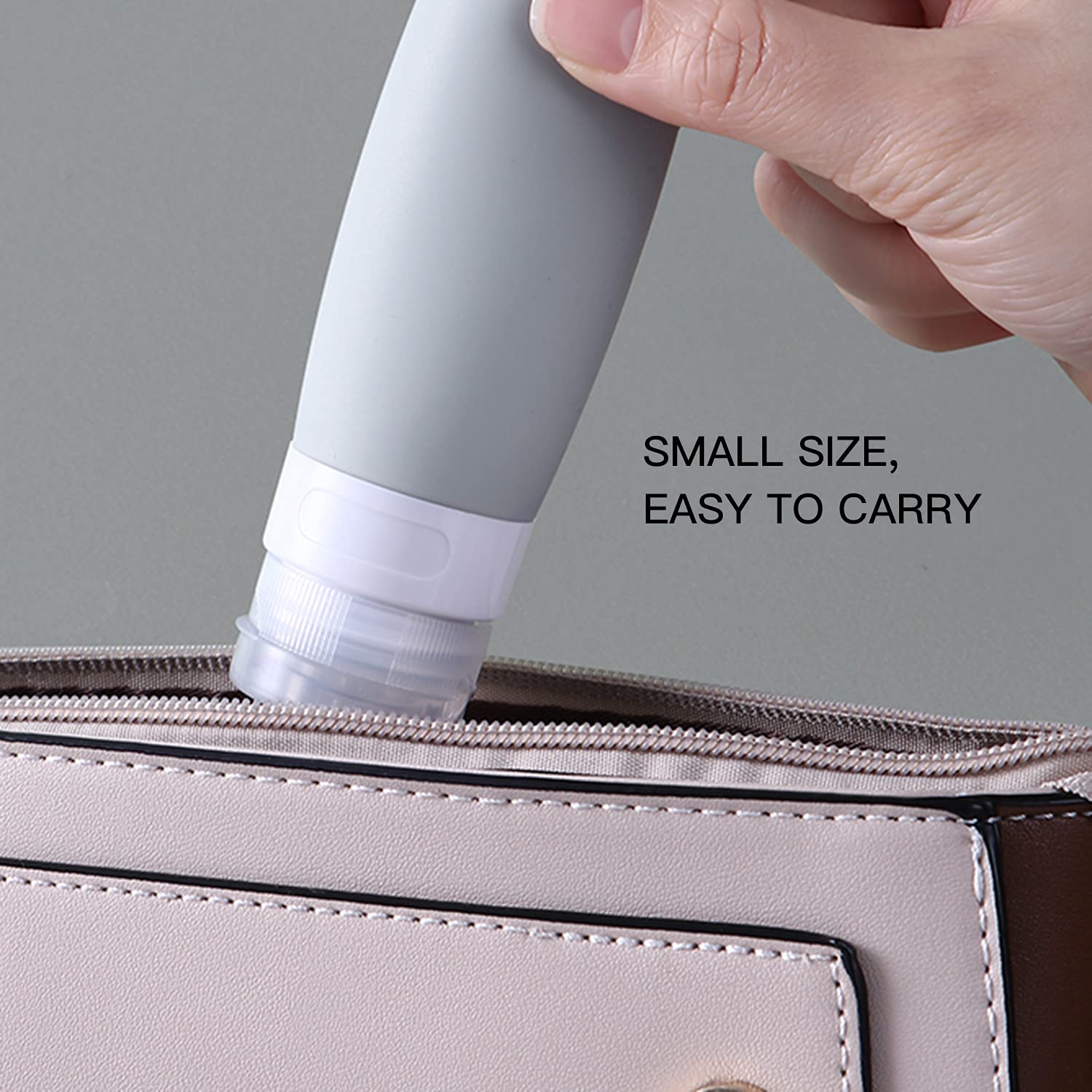 Portable Soft Silicone Travel bottles Set - 6 Pack Leakproof Silicone Travel Bottles,Cosmetic Toiletry Containers(Pink+Green+Grey)