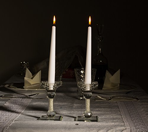 Classic White Taper Candles β 8 Inch β 30 Bulk Pack β for Shabbat, Dinner Tables, Restaurants, Ceremonies and Emergency - 7 Hour Burn Time