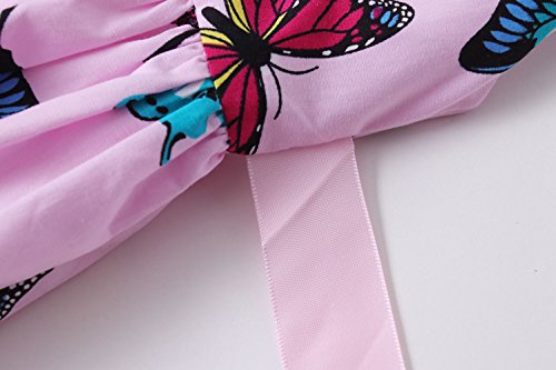 SMILING PINKER Little Girl Dresses Summer Butterfly Kids Toddler Cotton Sundress (Pink, 5 Years)