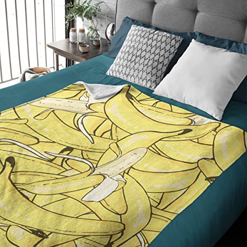 Banana Blanket Gift Soft Flannel Art Print Design Sofa Bed Practical Portable Adults Children Universal S 40 * 50 in for Kids/Child