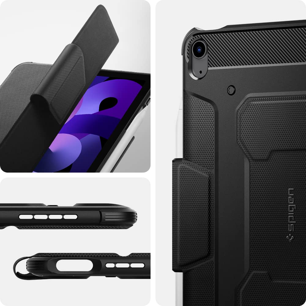 Spigen Rugged Armor Pro Case Compatible with iPad Air 6th M2 (2024) / 5th (2022) / 4th Generation (2020) 11 Inch and 10.9 Inch Case - Black