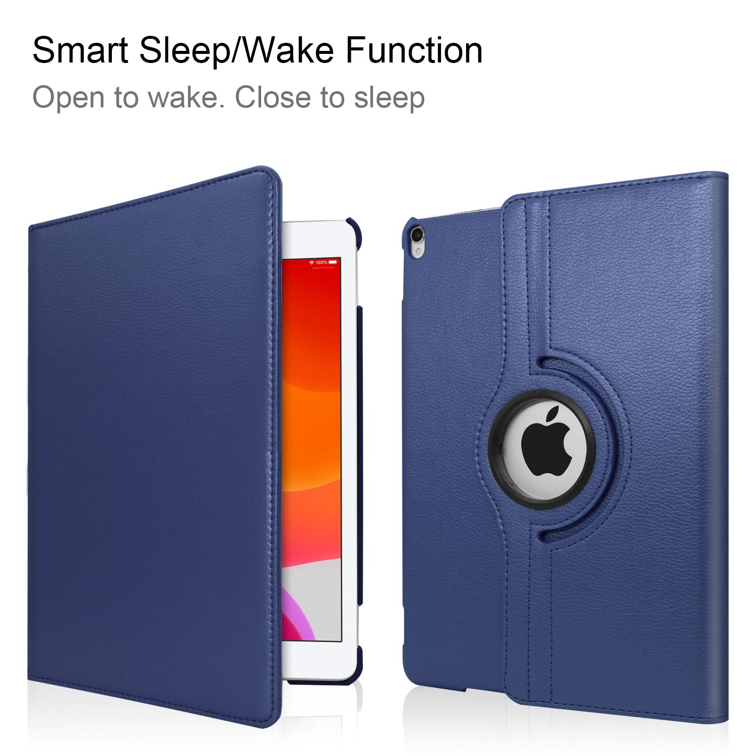 NEWQIANG for iPad Air 1st Case Cover - 360 Degree Rotating Stand, Auto Sleep Wake - Fit for Model A1474 A1475 A1476 MD785LL/A MD876LL/A (A6 - Blue)