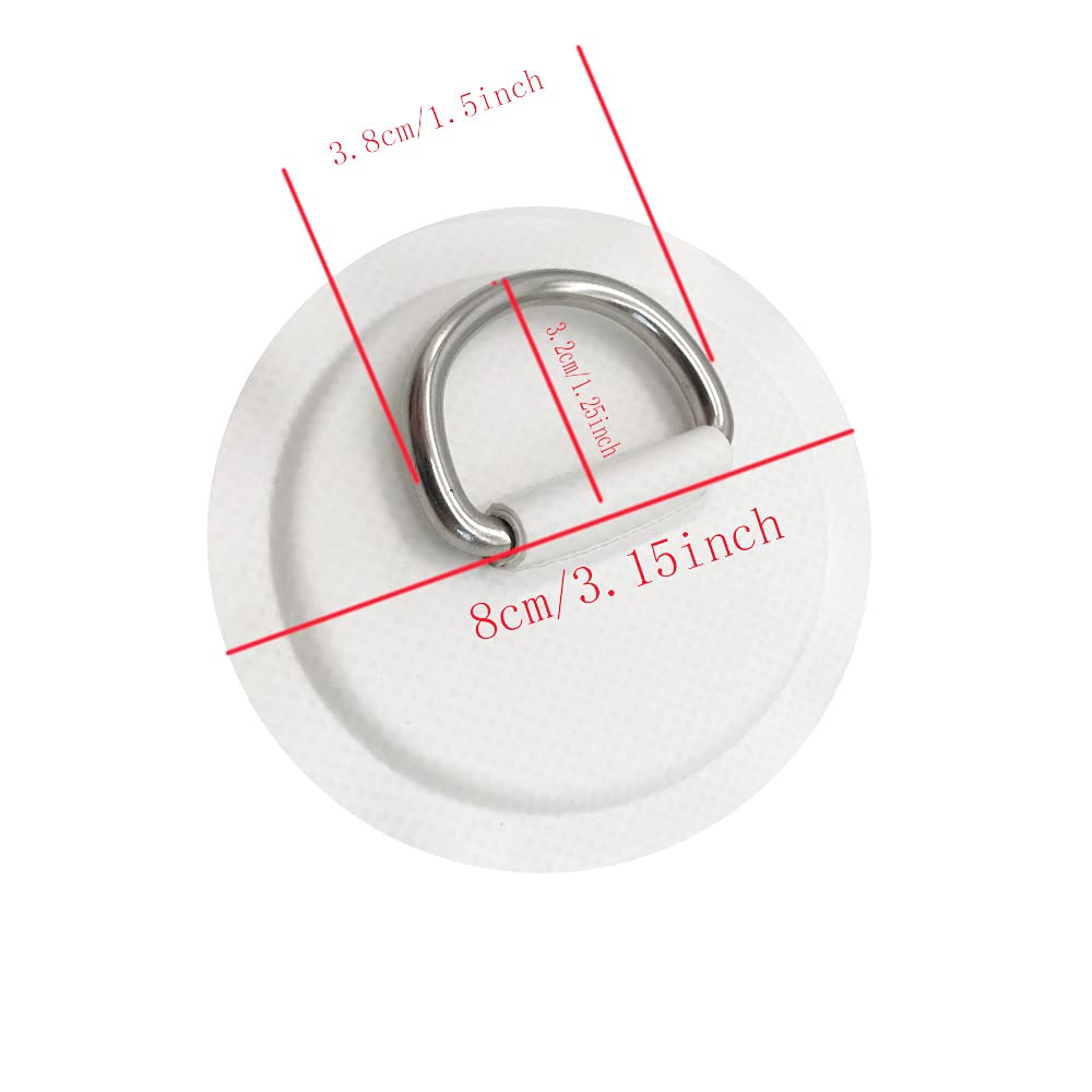 4 Pieces Kayak Paddle Sup Paddleboard Keeper Paddle Clip Paddle Holder Include 4 Pieces D-Ring Patch for PVC Inflatable Boat &Sup Paddleboard (White)
