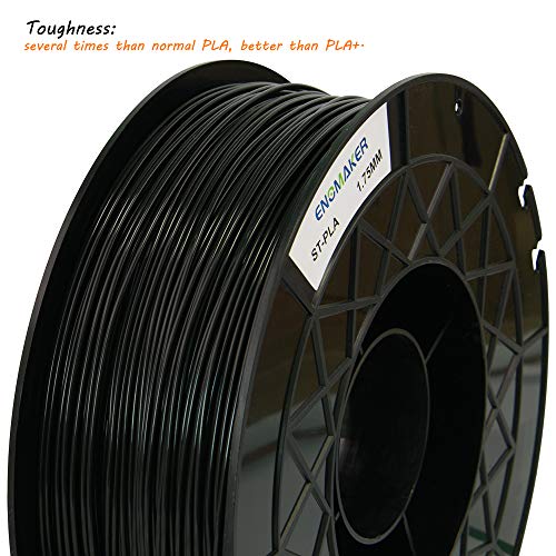 ENOMAKER ST-PLA (PLA++) 3D Printer Filament Black 1.75MM 1kg(2.2LBS) Spool Improved by New Formula for Creality CR-10 V2 Ender 3, Ender 3 pro V2
