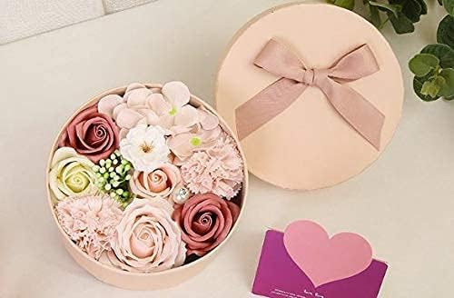 Luxury Beautiful Flora Scented Roses/Carnation Flower Bath Soap with Stem, Flower Soap in Gift Box, Gift for Birthday/Valentine's Day/Mother's Day (Pink)
