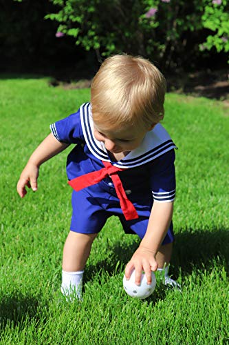 Petit Ami Baby Boys’ 2 Piece Nautical Bobby Suit with Collar, 18 Months, Navy