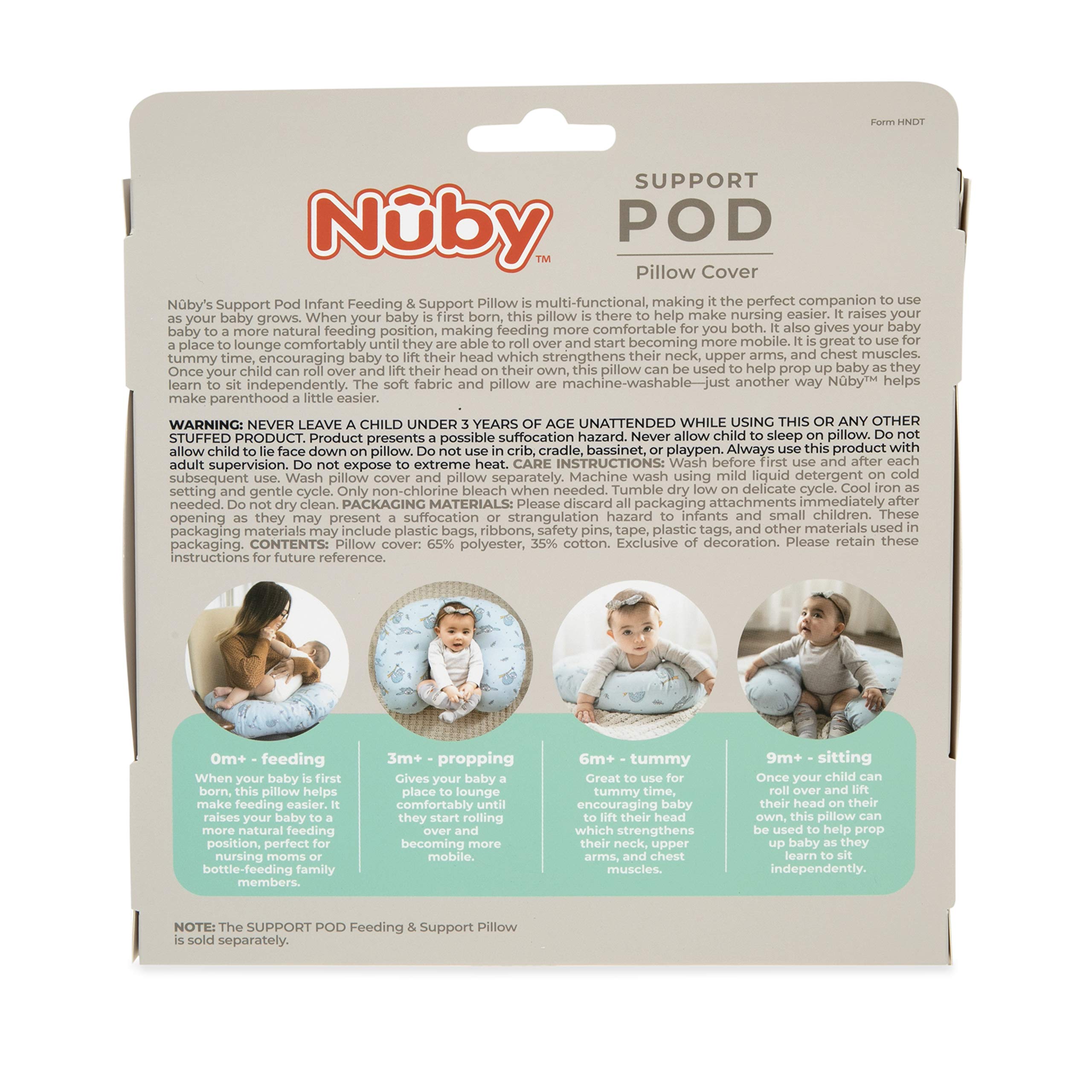 Nuby Support Pod Pillow Cover by Dr. Talbot's, Animal Faces Print
