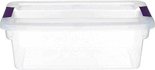 6 Quart (Qt) Clearview Storage Latch Box with Purple Latches