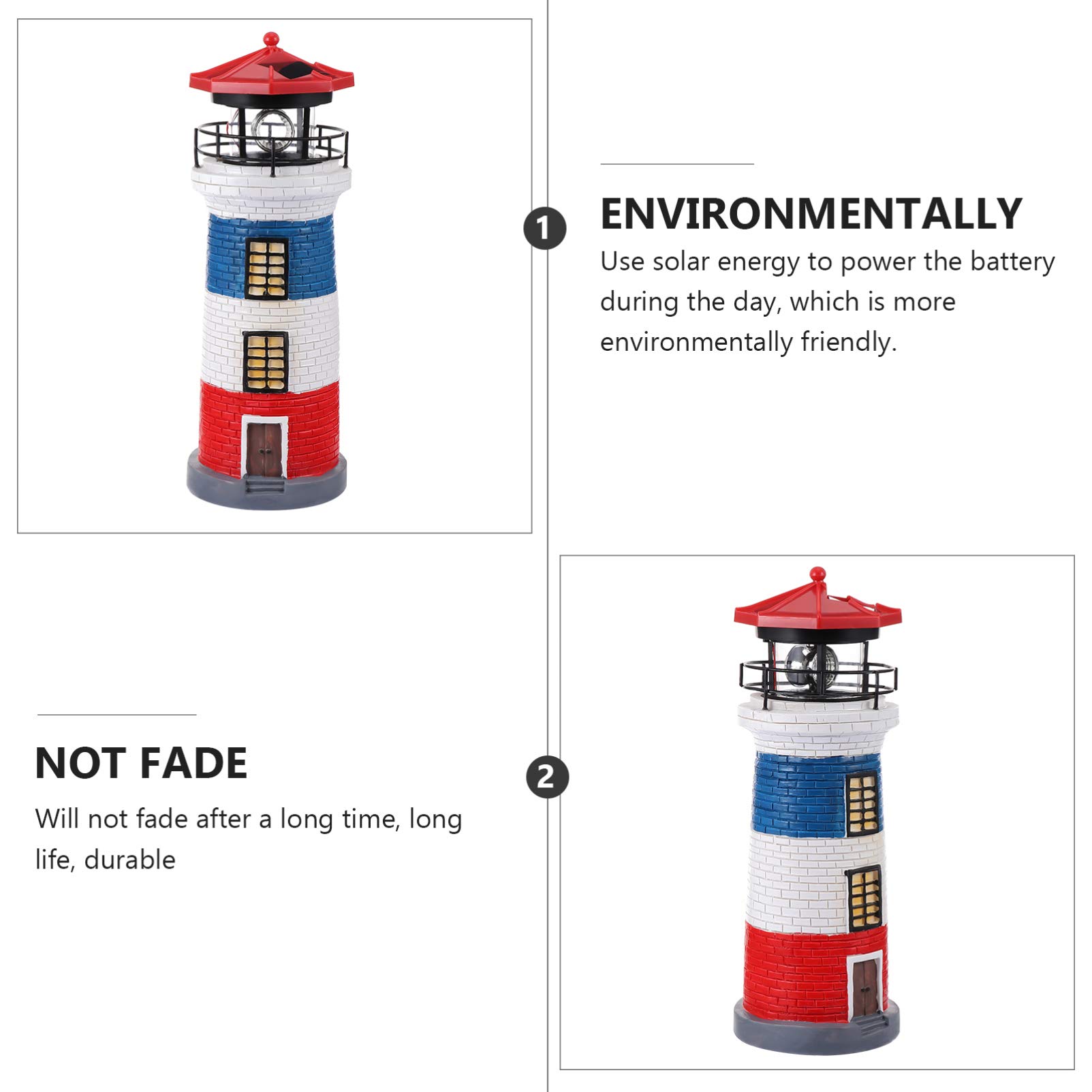 BESPORTBLE Solar Light Lamp Decorative Lighthouse Solar Lamp Garden Lighthouse Patio Lamp Yard Lamp Yard Light Patio Light Outdoor Light Solar Lighthouse