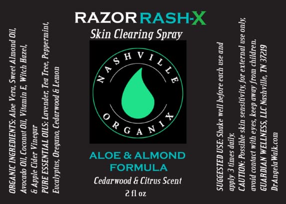 Dr. A's Razor Rash-X Skin Clearing Spray | Natural Bump & Burn Relief Serum & Ingrown Hair Eliminator | Organic Aloe Vera, Witch Hazel, Neem Oil & Tea Tree Formula | Clean Citrus Scent For Men & Women