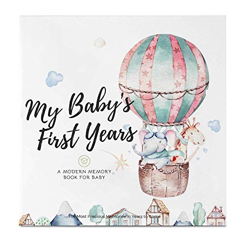 First 5 Years Baby Memory Book Journal - 90 Pages Hardcover First Year Keepsake Milestone Baby Book For Boys, Girls - Baby Scrapbook - Baby Album And Memory Book (AdventureLand)