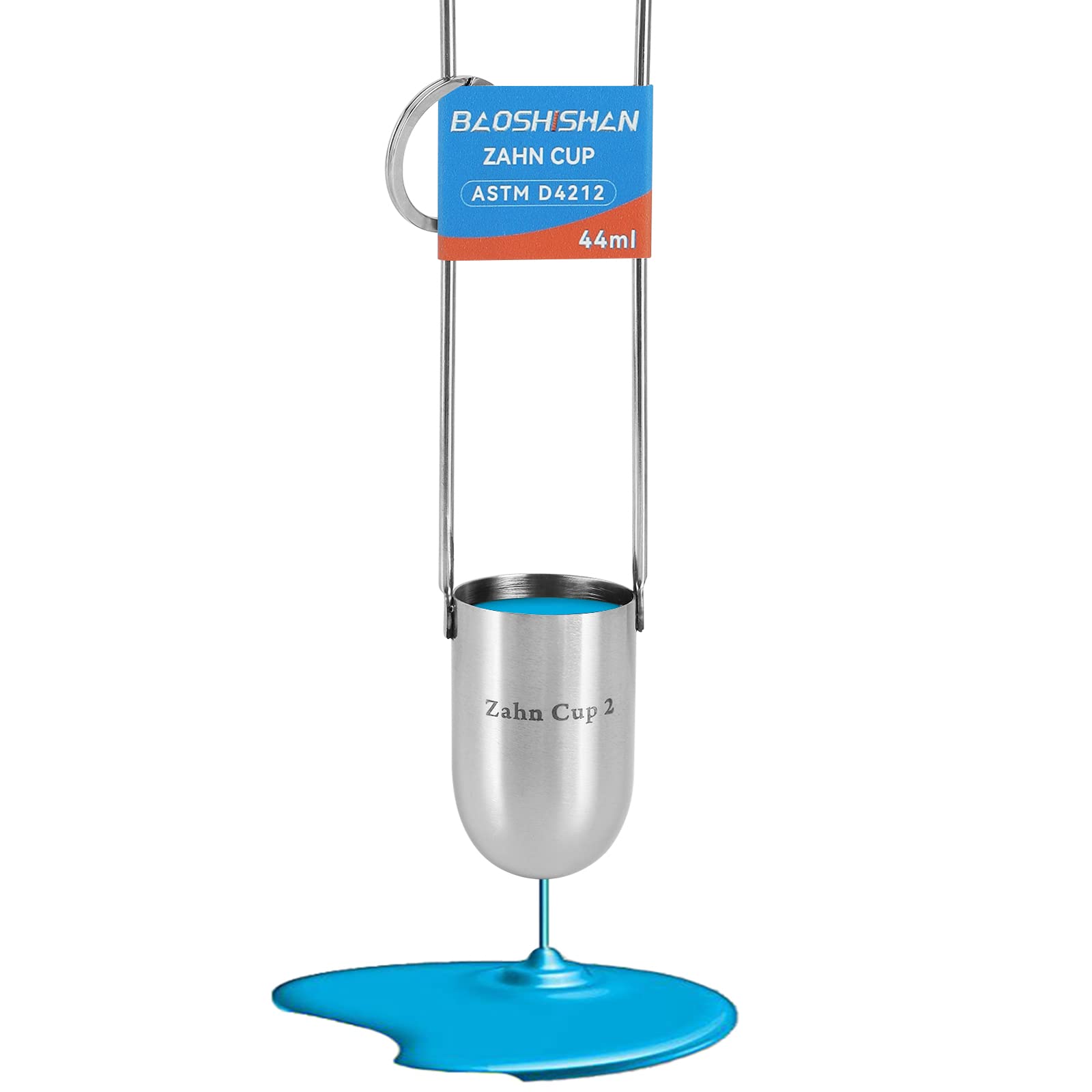 BAOSHISHAN NO.2 Zahn Cup Viscosity Cup #2 Dip Type 44ml Stainless Steel Viscometer Flow Cup for Paint Finishes Oil
