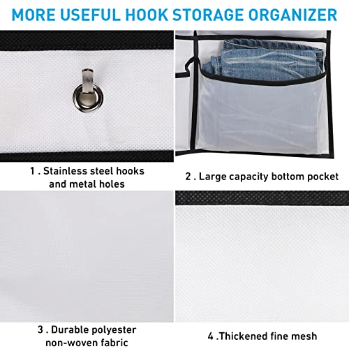 charleskeith Hanging Closet Organizer, Hanging Shoe Rack, Over Door Shoe Organizer, Pantry Organizers and Storage with 12 Small & 6 Large Mesh Pockets, Keep Your Supplies Neat and Tidy (White)