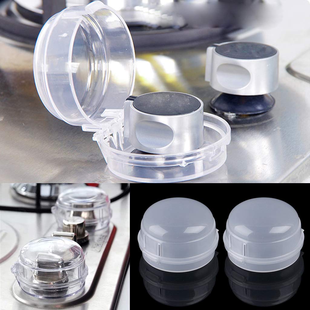 VIccoo 2Pieces Gas Stove Oven Knob Cover Padlock Lid Lock Protector Baby Kitchen Safety Children Protection