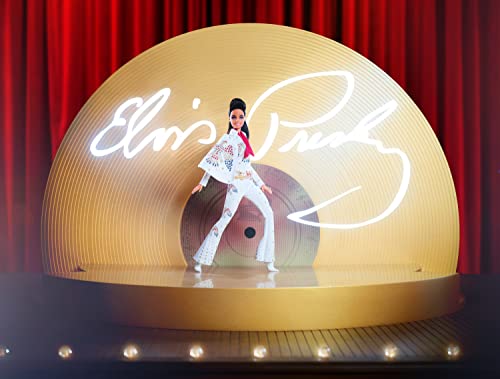 Barbie Signature Elvis Presley Barbie Doll (12-in) With Pompadour Hairstyle, Wearing “American Eagle” Jumpsuit, Gift for Collectors