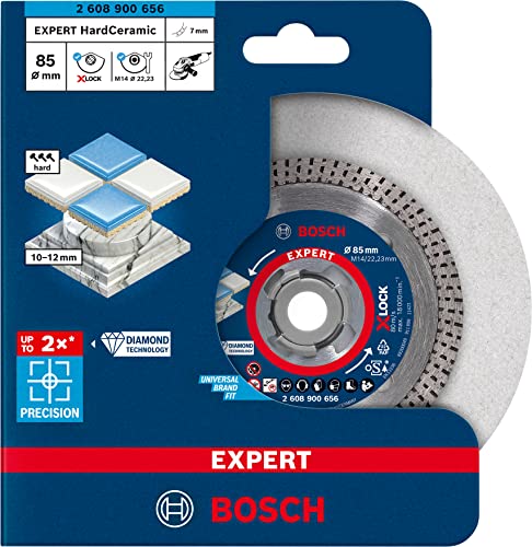 Bosch Professional 1x Expert HardCeramic X-Lock Diamond Cutting Disc (for Hard Tiles, Hard Stone, Ø 85 mm, Accessories Small Angle Grinder)