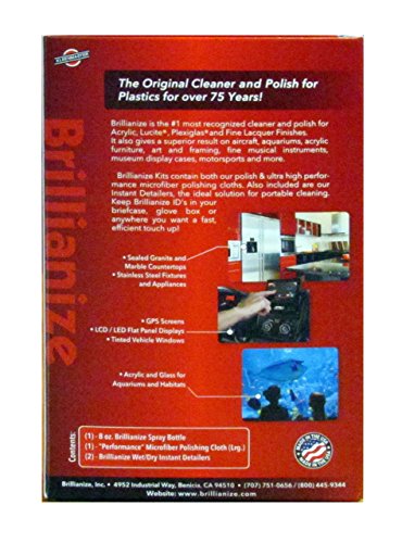Brillianize Plastic and Glass Cleaning Kit with Terry Style Microfiber Polishing Cloth