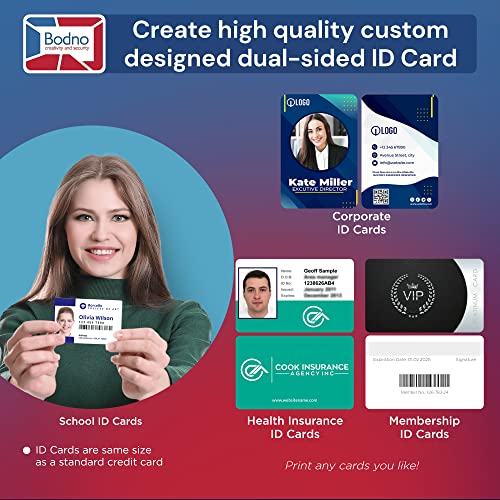 Fargo DTC1250e Dual Sided ID Card Printer & Complete Supplies Package with Bronze Edition Bodno Software