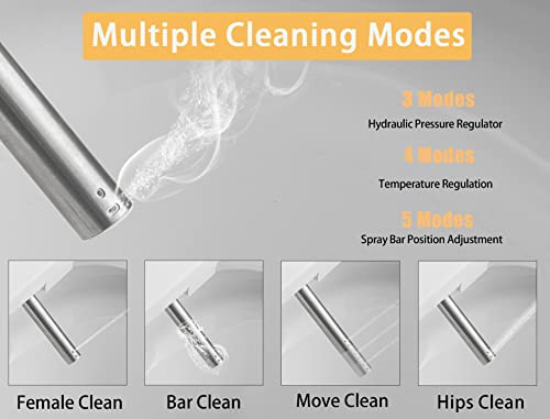 Intelligent Toilets,Smart Toilets,Automatic Flip,Heating,Rinsing,Drying,Cleaning,Temperature Adjustable,Waterproof Protection.Easy Installation. (8) White