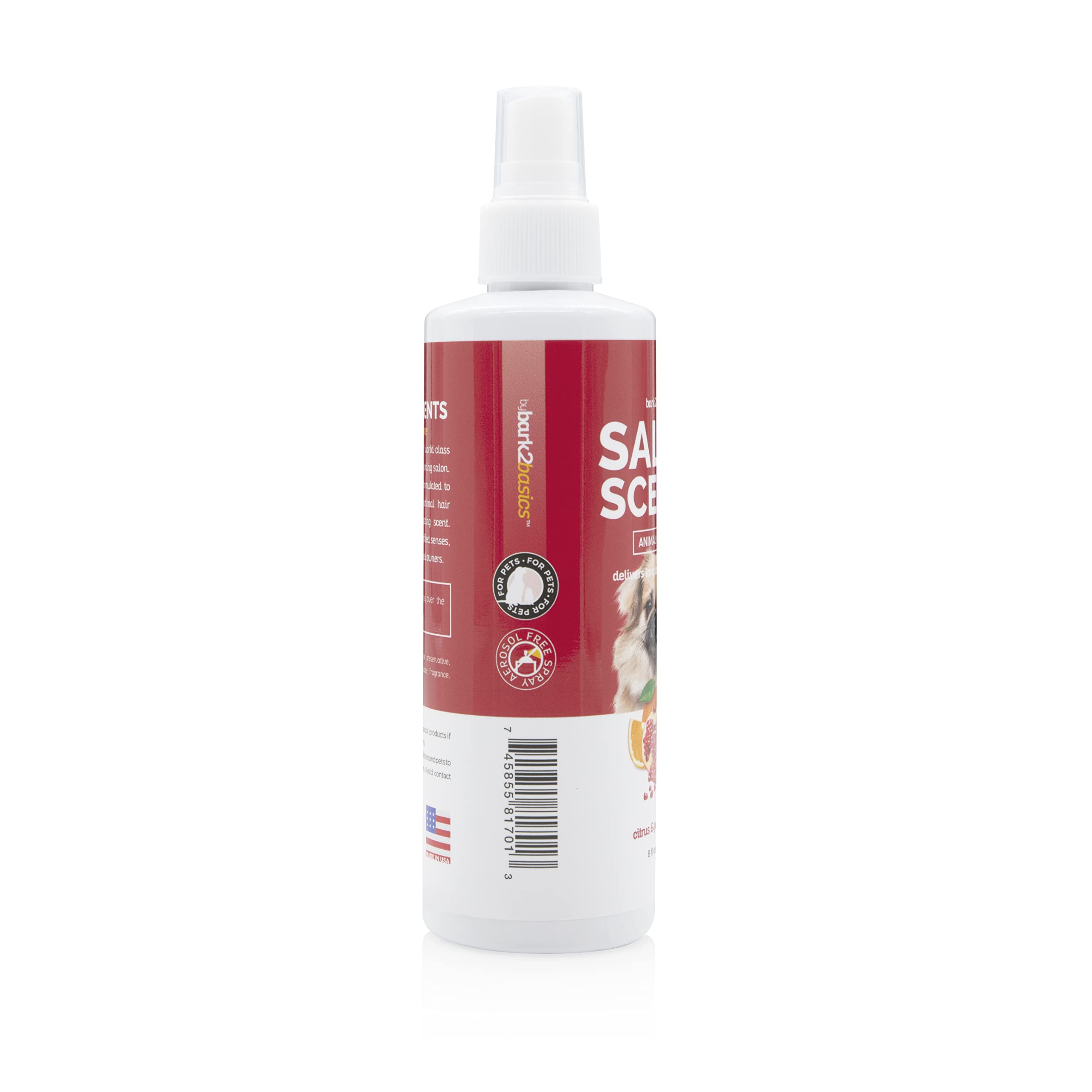 Bark2Basics Salon Scents Pet Grooming Cologne - 8 oz, Natural Professional Groomer Perfume for Dogs and Cat, Long Lasting, Deodorizing, (Citrus and Pomegranate)