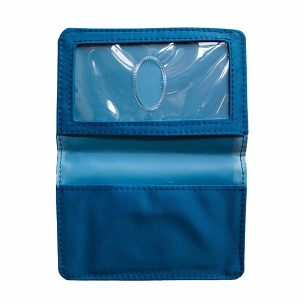 Big Skinny Card Case Slim Leather Wallet, Holds Up to 16 Cards,Lightweight, Ocean Blue