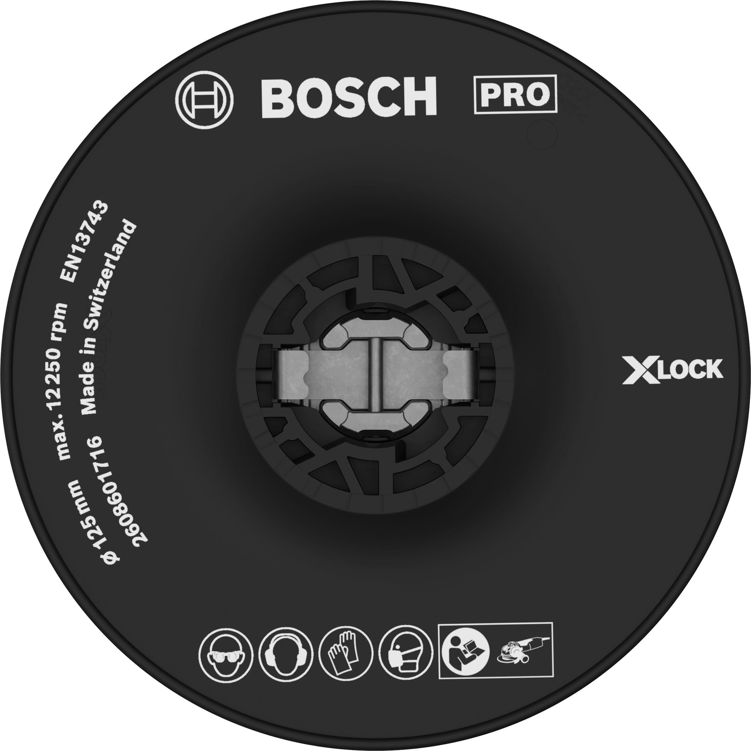 Bosch X-LOCK 2608601716 Rubber Pad (4.9 inches (125 mm) Diameter, Hard)