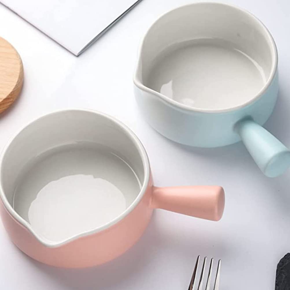 Hemoton Noodle Pot Enamelware Saucepan Butter Melter Stew Pot Small Soup Pot Butter Warmer Pot Stirrer Miniature Saucepan Baby Food Jar Cooking Pot Multifunction Ceramics Coffee Child