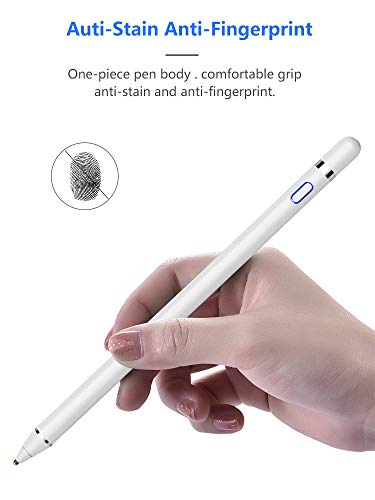 Stylus Pencil Compatible for Apple,Active Stylus Pen for Touch Screens, Rechargeable 1.5mm Fine Point Smart Pencil Compatible for iPhone iPad Android and Most Tablets on Touchscreen Devices (White)