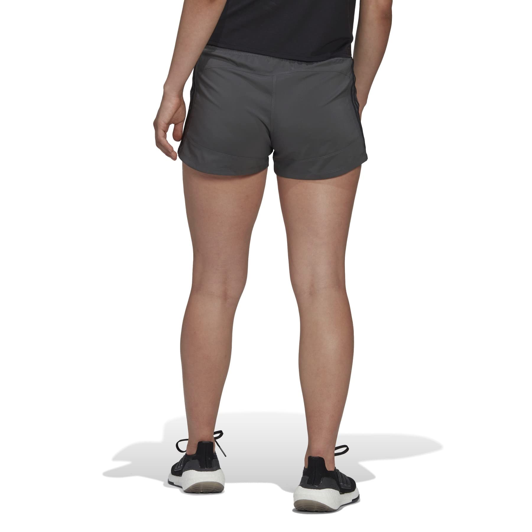 adidas Women's Pacer 3-Stripes Woven Shorts, Grey/Black, Medium
