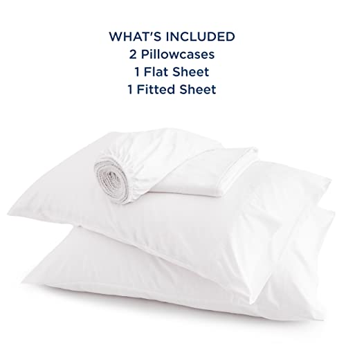 Bedsure Cooling Sheets Set White, Rayon Made from Bamboo, Queen Sheet Set, Deep Pocket Up to 16", Hotel Luxury Silky Soft Breathable Bedding Sheets & Pillowcases