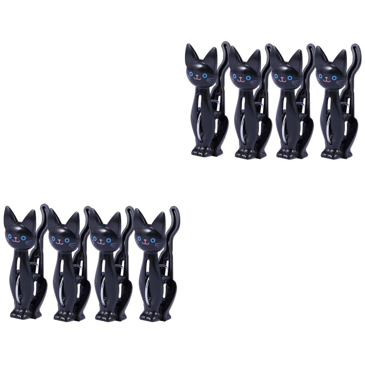 Abaodam 8 Pcs Mini Clothes Clothespins for Crafts Black Clothes Pin Cat Holds The Chips Small Clothespins Snack Storage Black Clothespins Clothes Holder Funny Chair Sealer Sticks Cute Clip