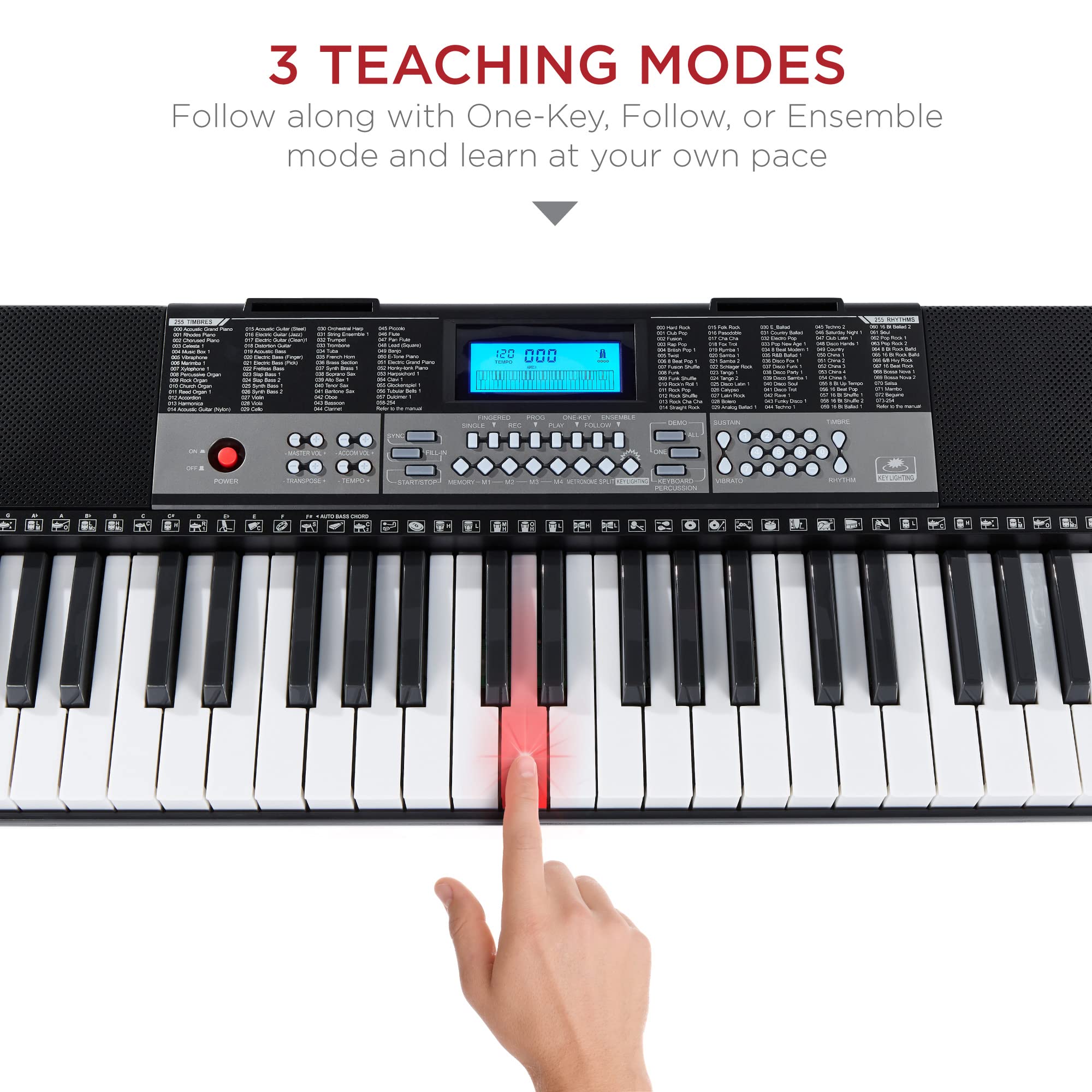 Best Choice Products 54-Key Electronic Keyboard Piano Portable Beginner Electric Keyboard Complete Set w/LCD Screen, Power Adapter, Teaching Modes, Music Sheet Stand, Built in Speakers