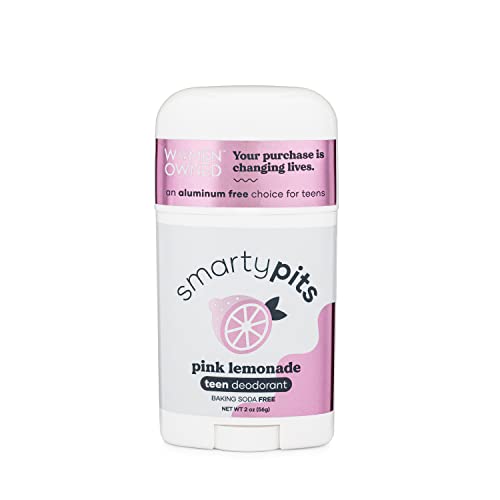 SmartyPits – Teen Natural/Aluminum-Free Deodorant for Sensitive Skin (baking soda free) Paraben Free (Pink Lemonade)