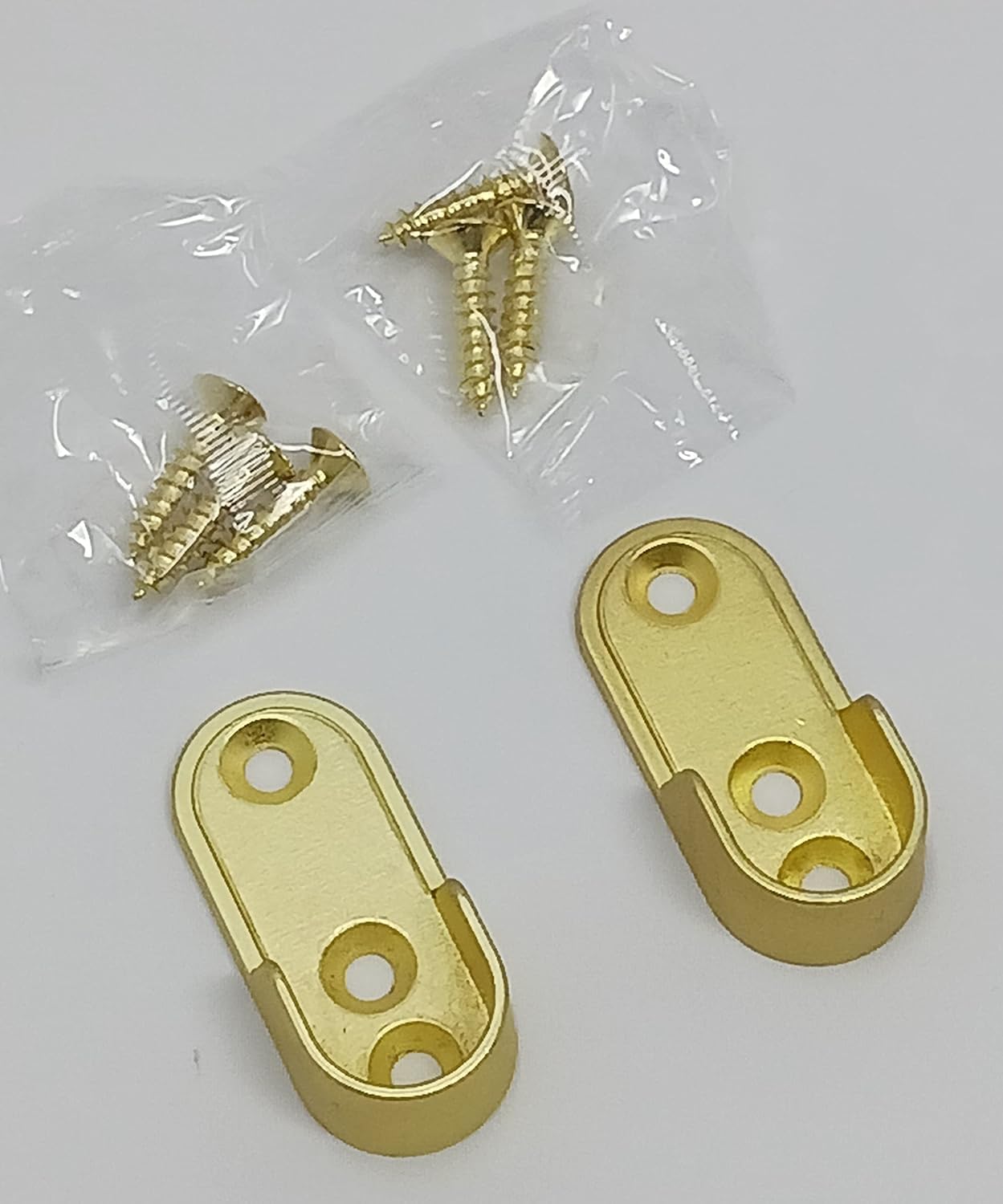 Matte Brass Aluminum Oval Wardrobe Tube Closet Rod with Two End Caps and Screws (30 INCH)