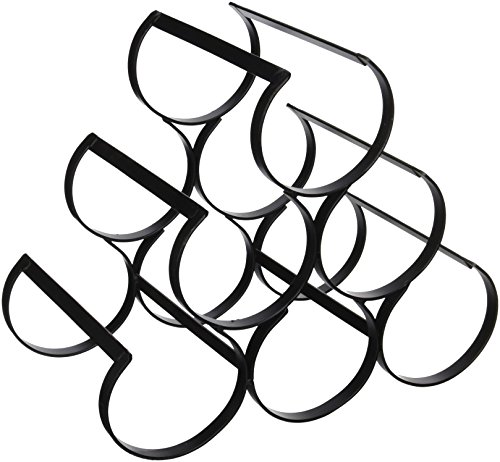 Deco 79 Metal 6 Bottle Wine Rack, 12" x 7" x 10", Black