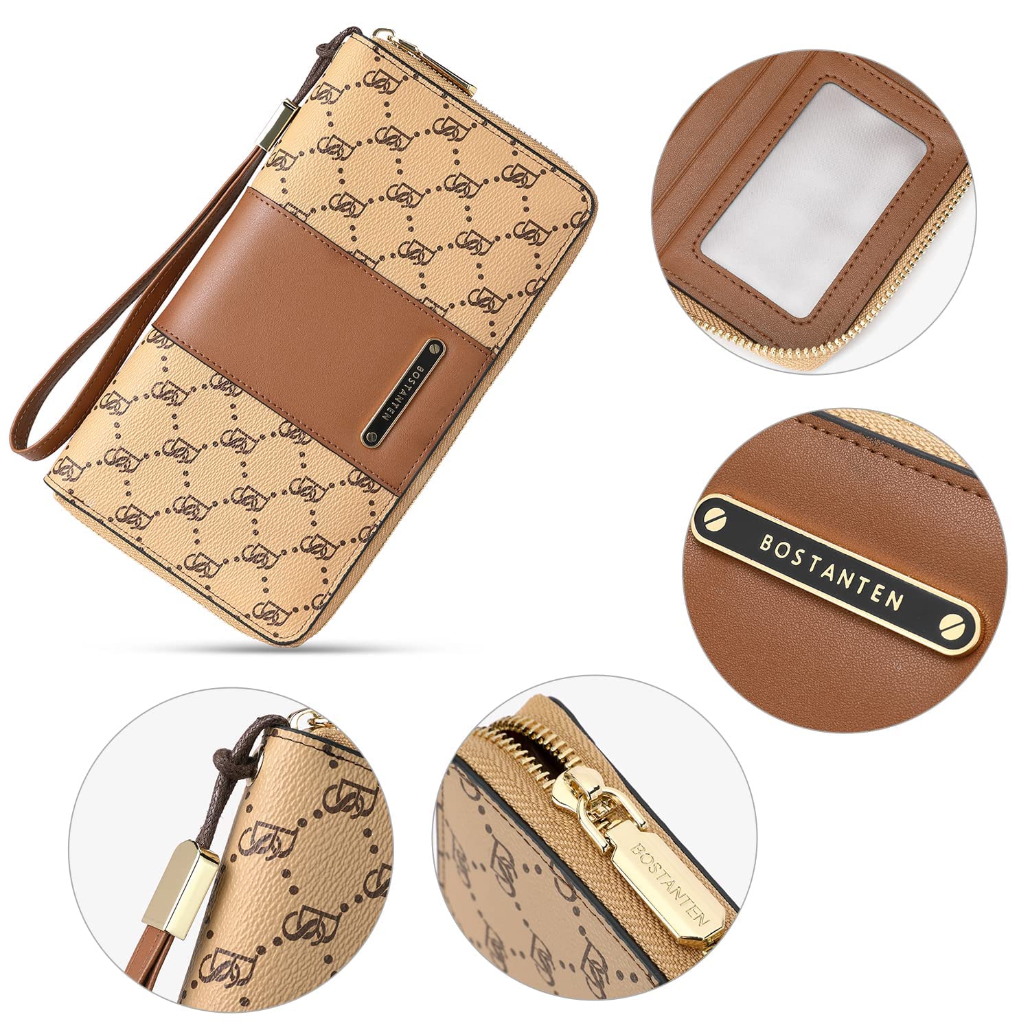 BOSTANTEN Women Leather Handbag bundle Leather Wallets for Women