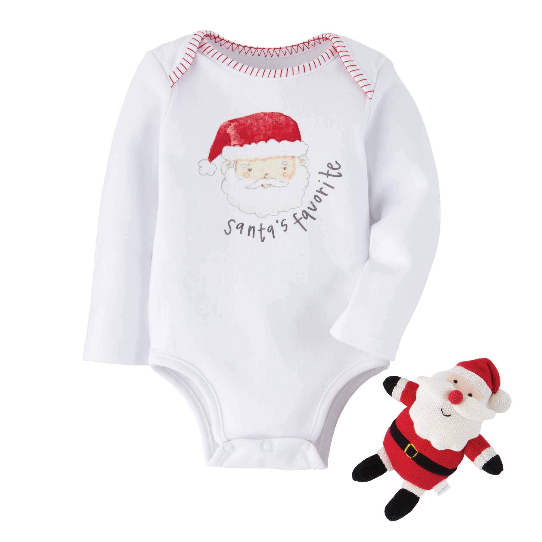 Mud Pie Christmas Knit Rattle Gift, 2 Piece Set, Santa