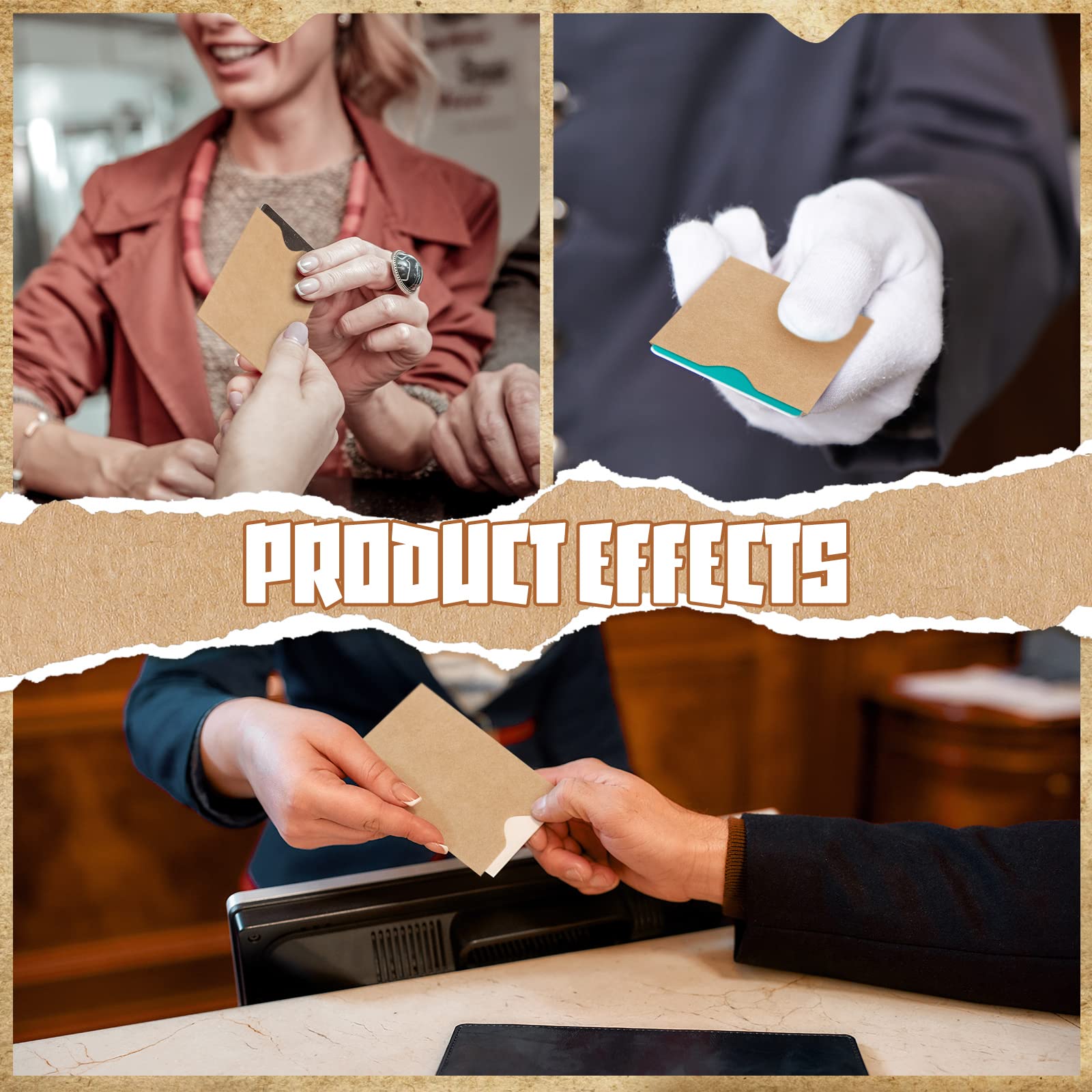 500 Pack Credit Card Paper Sleeves 2.4 x 3.5 Inches Hotel Key Card Holder Sleeve Blank Gift Card Envelopes Small Gift Card Holder Debit Card Protector for Office Business Card ID Cards Holders