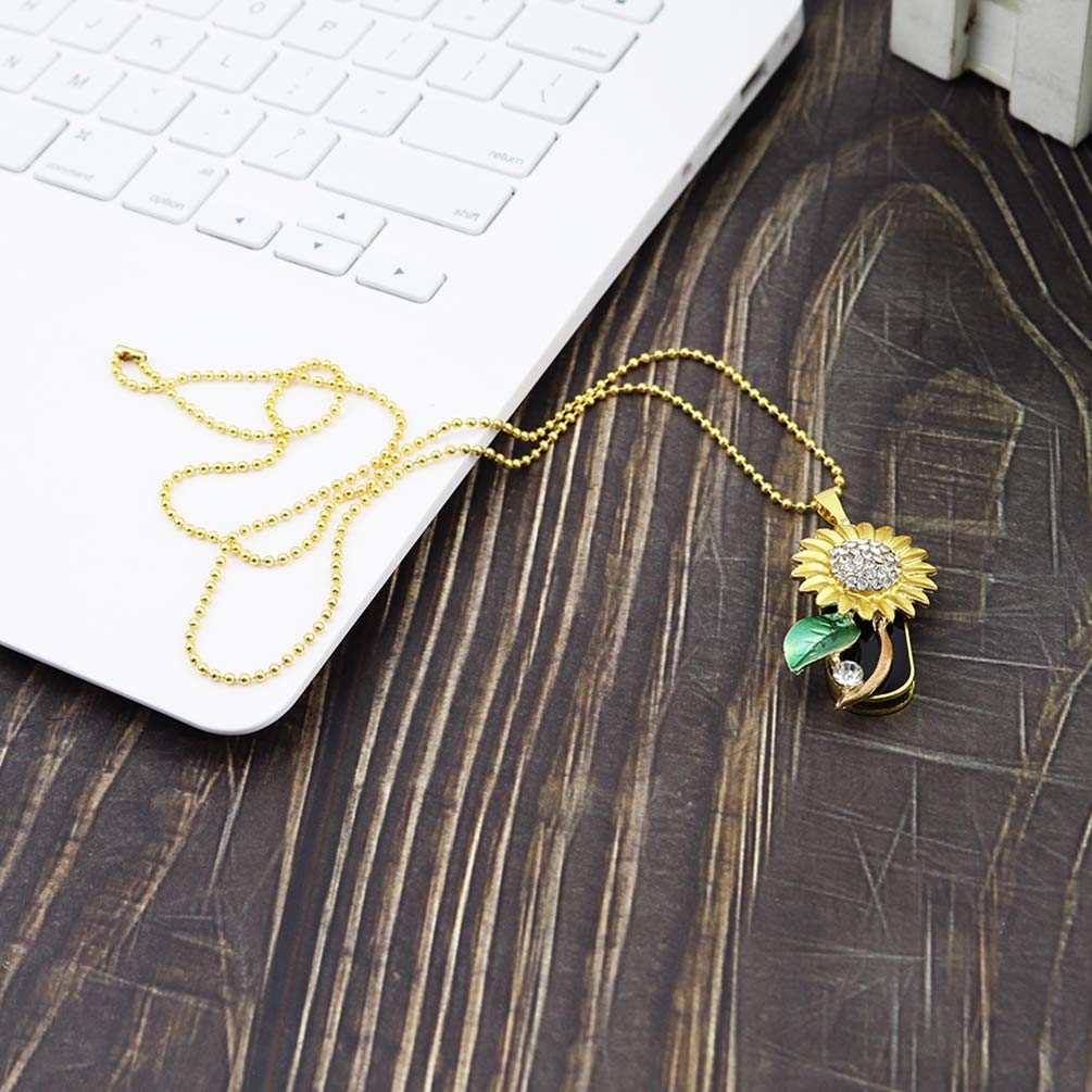 Novelty Cool Sunflower Shape 64GB USB 2.0 Flash Drive Diamond Crystal Memory Stick Pen Drive Flash Disk Thumb Drive