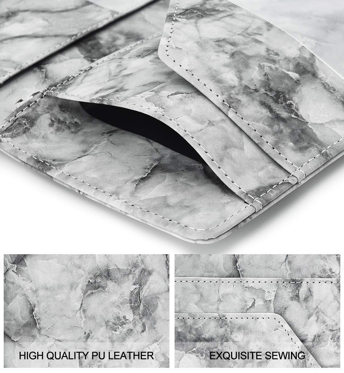 Server Books for Waitress - Marble Texture Leather Waiter Book Server Wallet with Zipper Pocket, Cute Waitress Book&Waitstaff Organizer with Money Pocket Fit Server Apron
