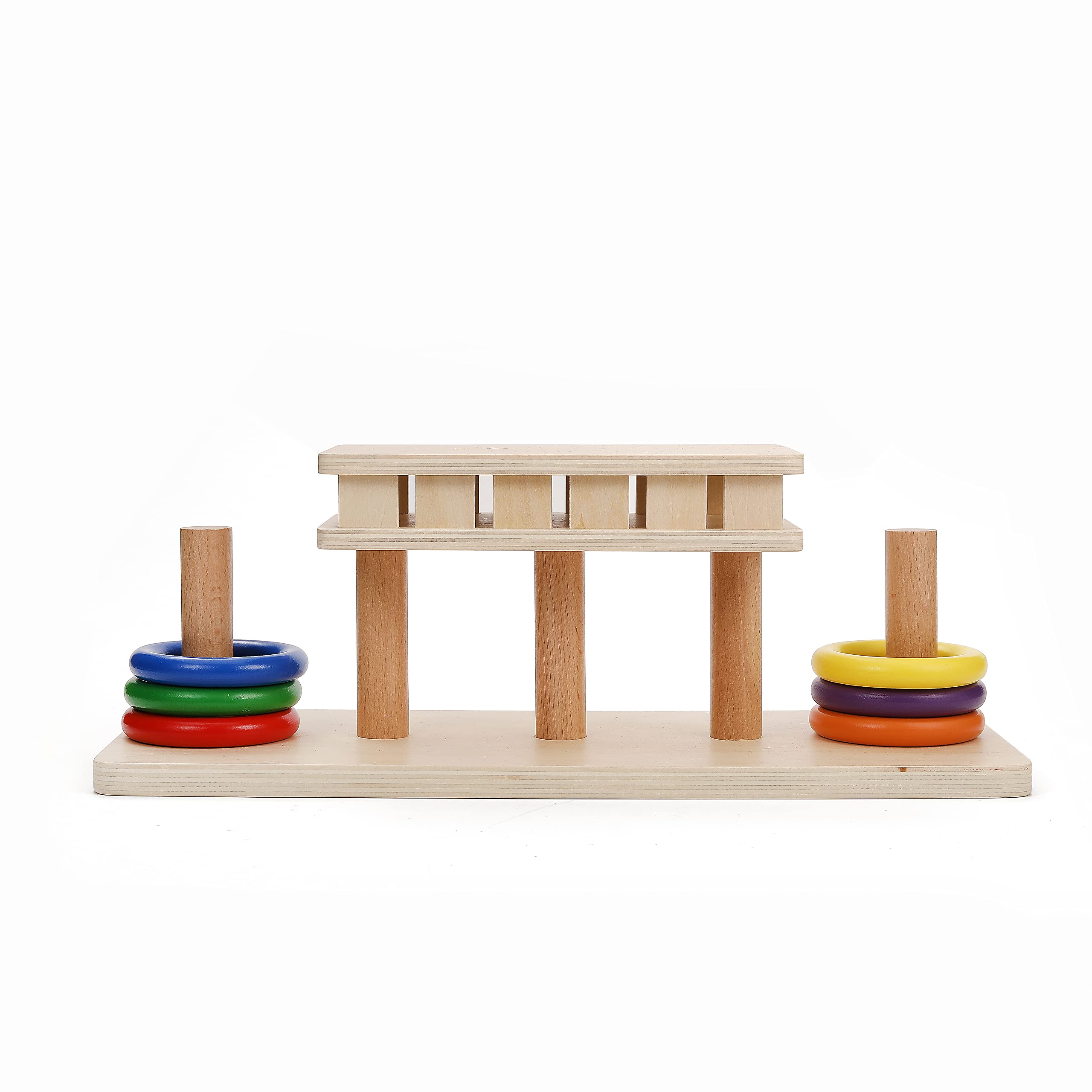 MEYOR Montessori Wooden Ring Slide Toys for Toddler Baby's Hand-Eye Coordination & Hands-on Skills
