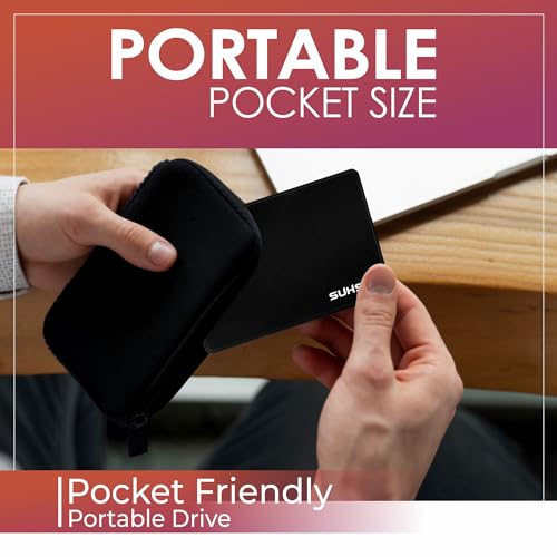 SUHSAI Portable 500GB External Hard Drive, HDD Backup Storage with USB 2.0 Fast Data Transfer, Ultra Slim & Light Hard Disk 2.5β Compatible with PC, Mac, Window, Laptop, and Desktop (Black)