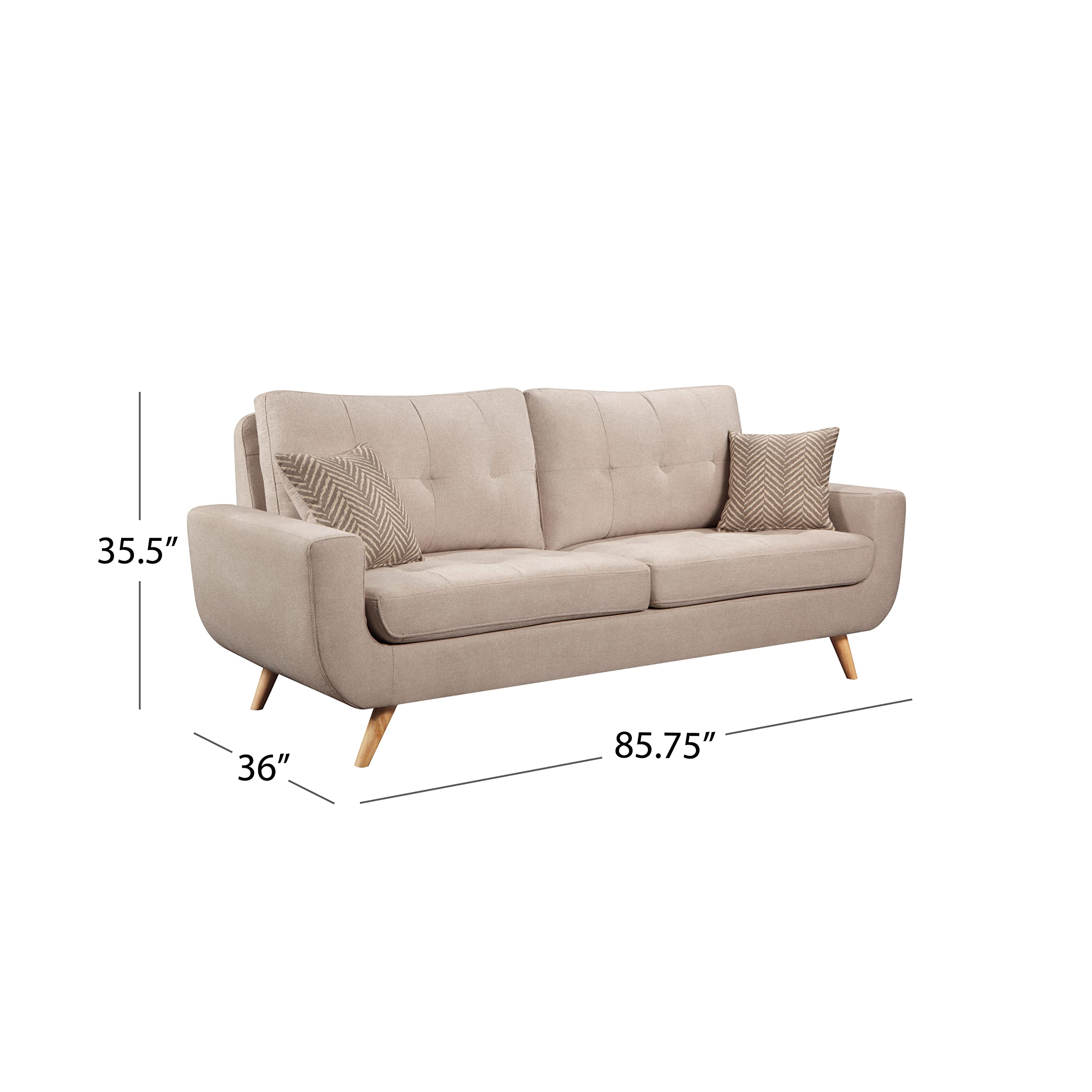 Abbyson Living Paige Sofa - Modern Design, Fabric, Stain Resistant, Ivory