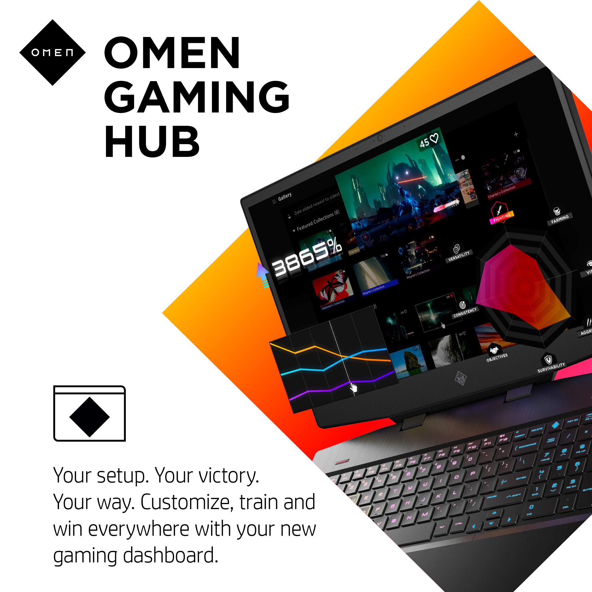 OMEN 15 Gaming Laptop, NVIDIA GeForce GTX 1660 Ti, Intel Core i7-10750H, 8 GB DDR4 RAM, 512 GB PCIe NVMe SSD, 15.6" Full HD, Windows 10 Home, RGB Keyboard (15-dh1020nr, 2020 Model)