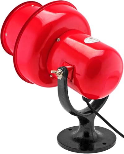 Vixen Horns Loud Air Raid Siren - Industrial Alarm Heavy Duty Electric Motor 120V, Fire Tornado Siren Horn (Unidirectional, 117 dB, Range 1600 ft)