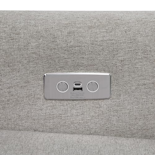 Babyletto Kiwi Electronic Power Recliner and Swivel Glider with USB Port in Performance Grey Eco-Weave, Water Repellent & Stain Resistant, Greenguard Gold and CertiPUR-US Certified