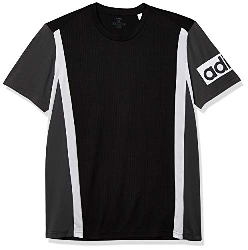 adidas Men's Clima Colorblock Tee Black/Gray/White Medium