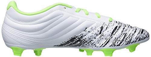 adidas Men's Copa 20.4 Firm Ground Soccer Shoe, White/Black/Signal Green, 4