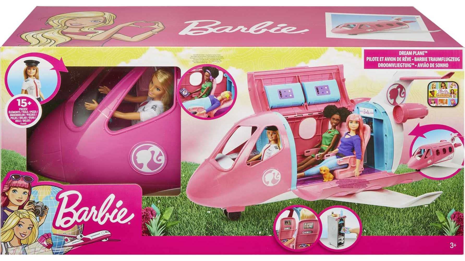Barbie Dreamplane Transforming Playset with Doll and 15+ Travel-Themed Pieces